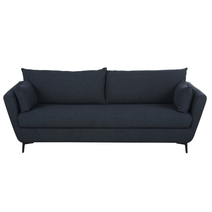 Divano 3 posti in bouclé blu notte Prague | Maisons du Monde