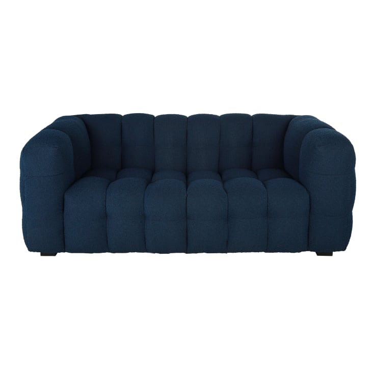 Divano a 2 posti in tessuto bouclé blu notte Lilo | Maisons du Monde