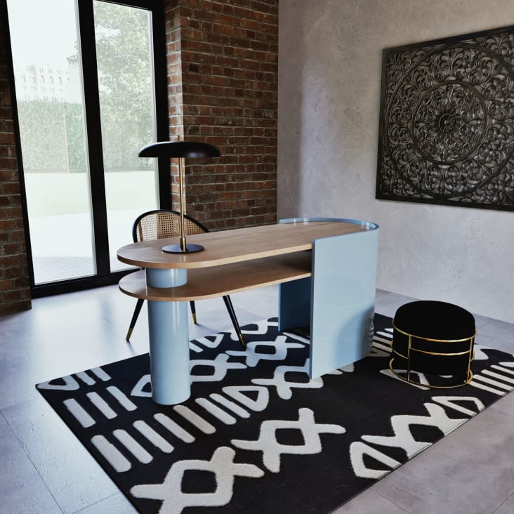 Escritorio de roble y MDF azul claro Elnath | Maisons du Monde