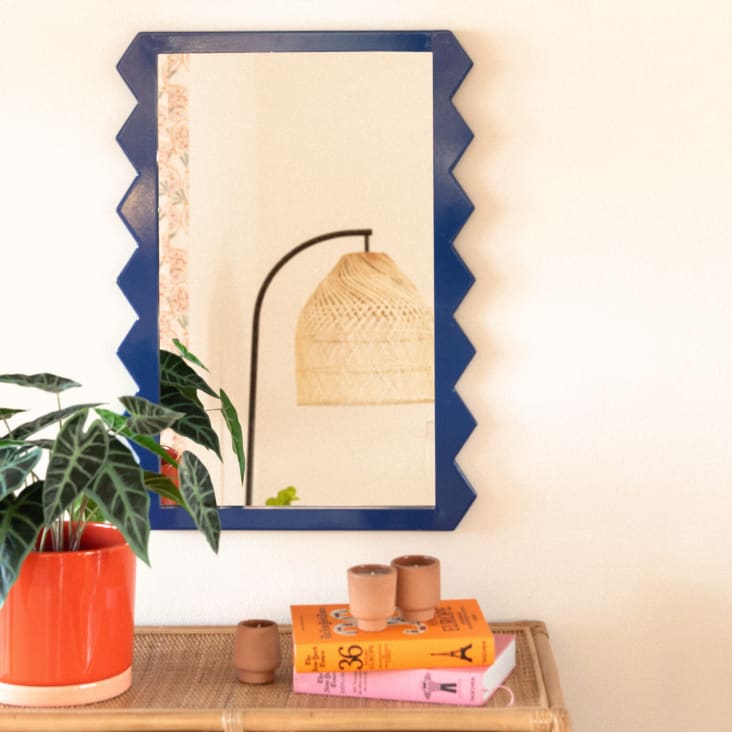 Espejo rectangular dentado azul 50x70 cm Thera | Maisons du Monde