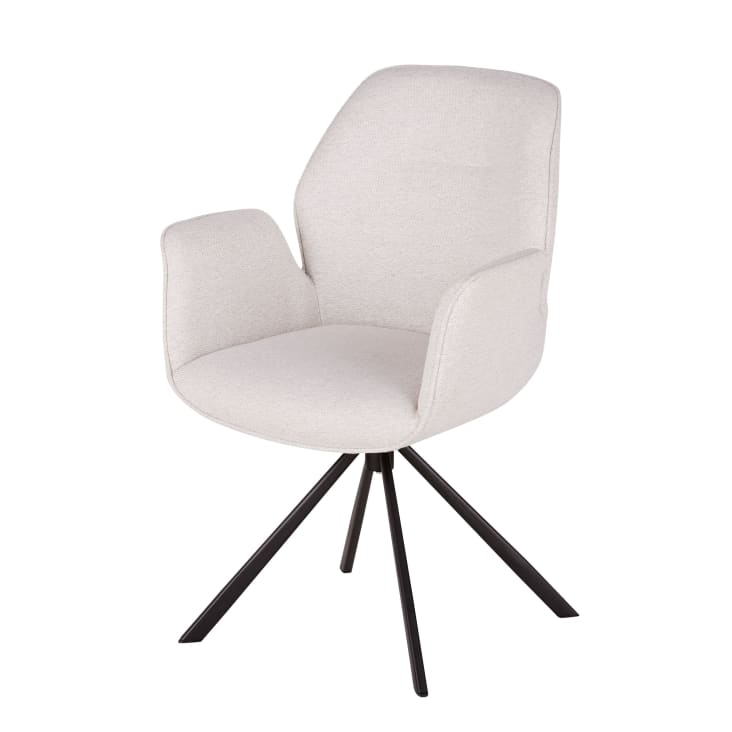 Esszimmerstuhl mit Gestell aus Stahl mit Stoffbezug, schwarz und grau ...