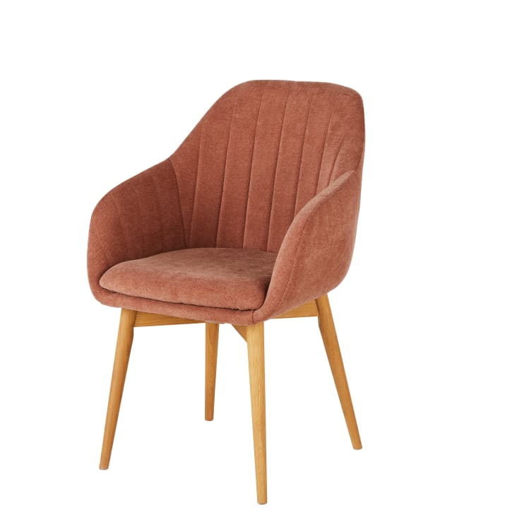 Fauteuil de table terracotta et pieds en bois de chêne Archie | Maisons ...