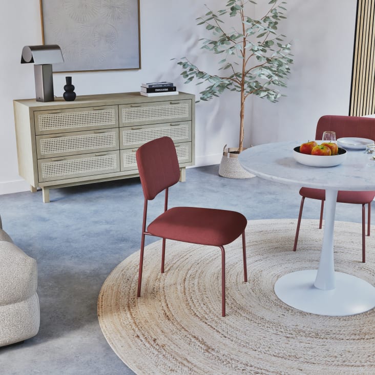 Geweven rond tapijt van jute, beige, ∅ 250 cm BRAGA | Maisons du Monde