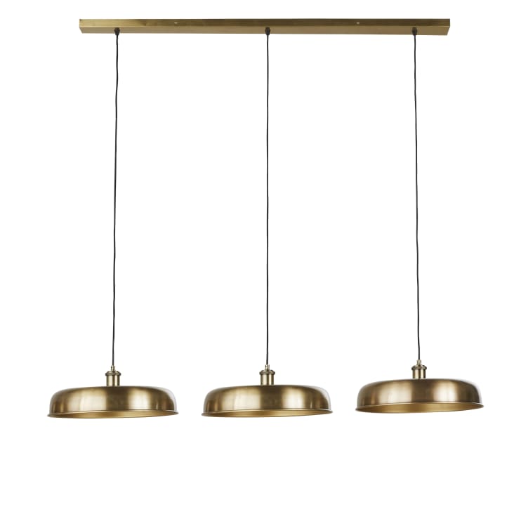 Hängelampe mit 3 Lampenschirmen aus goldfarbenem Messing MONTEREY ...