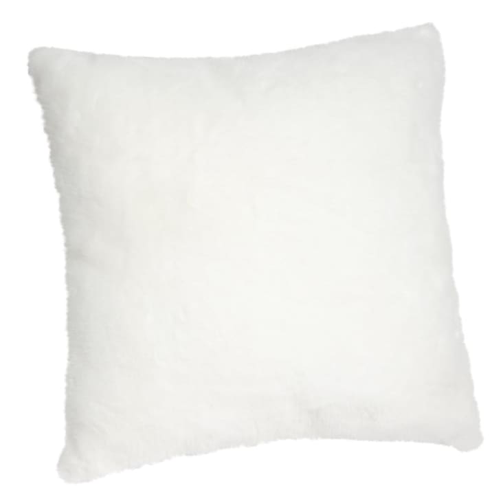 Housse de coussin imitation fourrure blanc 40x40 | Maisons du Monde
