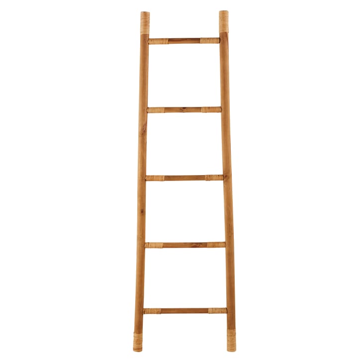Houten ladder van sparrenhout en rotan Amida | Maisons du Monde