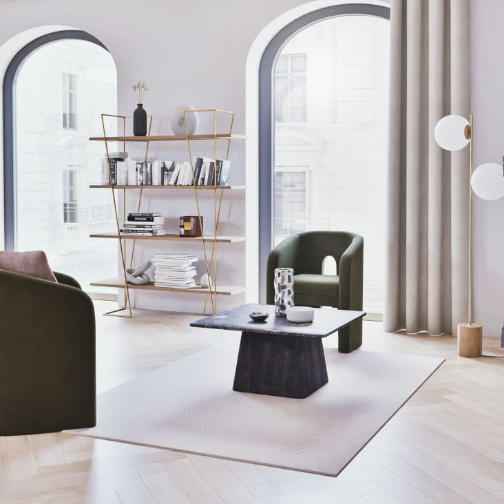 Kakigroene fluwelen eetkamerfauteuil Chess | Maisons du Monde