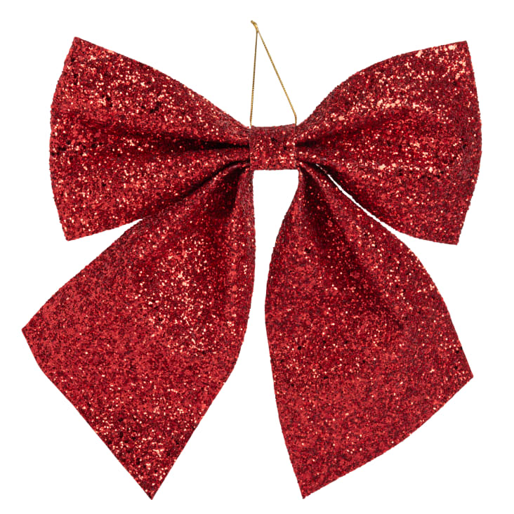 Kerstdecoratie rode strik met glitters Vintage Christmas | Maisons du Monde