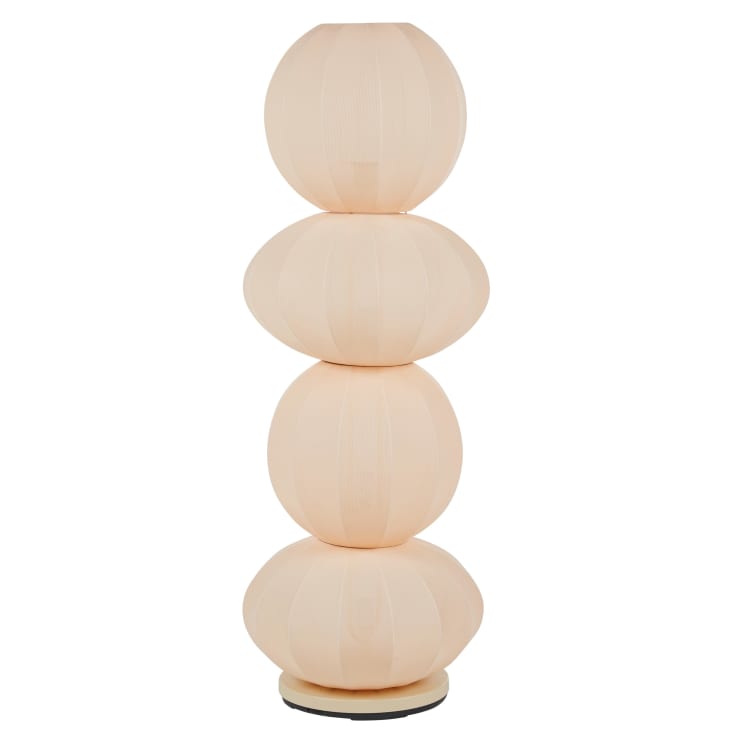 Lampadaire colonne en tissu beige crème H131 Garido | Maisons du Monde