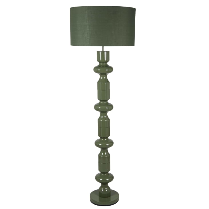 Lampadaire en métal et abat-jour vert H157 Aidone | Maisons du Monde