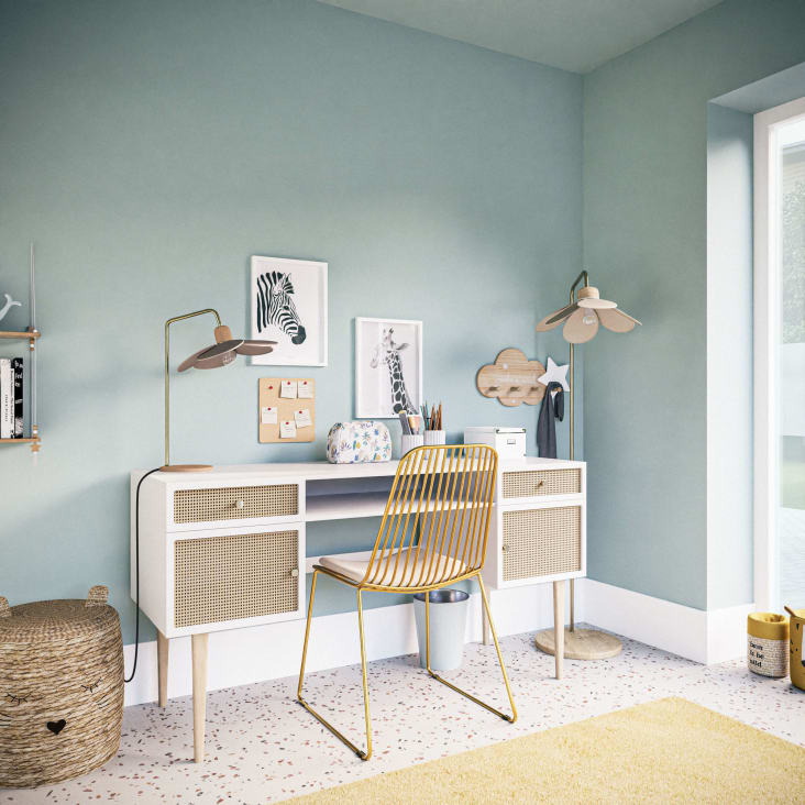 Lampadaire pétales de fleur doré et beige H143 OIA | Maisons du Monde