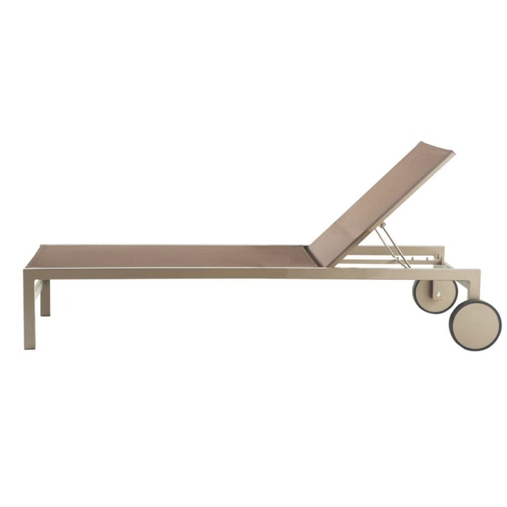 Lettino prendisole color talpa a rotelle in alluminio Antalya | Maisons ...