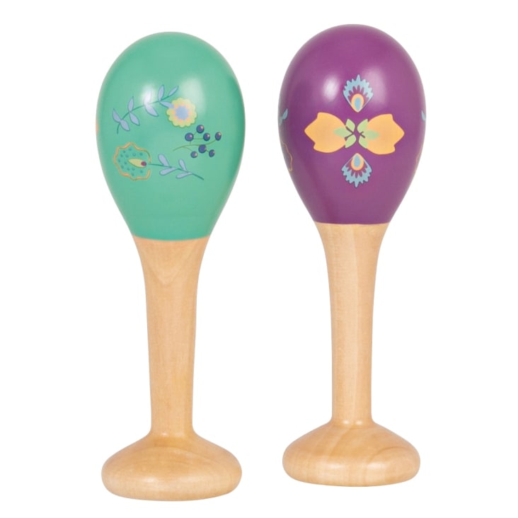 Maracas infantis em madeira de schima verde e roxa Zoe | Maisons du Monde