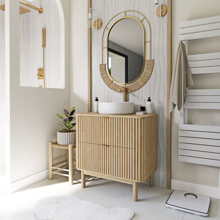 Meuble vasque de salle de bains 2 tiroirs Caldera | Maisons du Monde