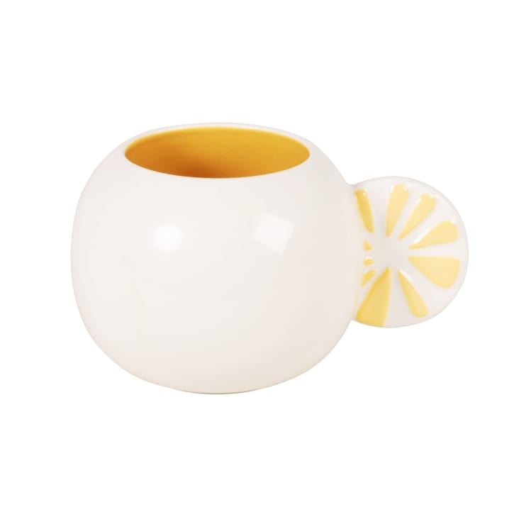 Mug citron en grès blanc et jaune Lemon | Maisons du Monde