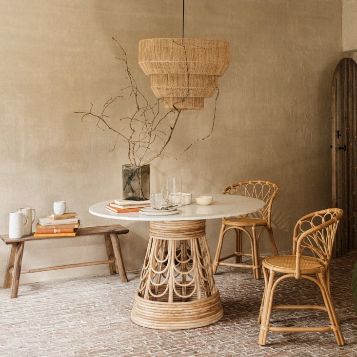 Niet-elektrische hanglamp van jute op drie niveaus Trevine | Maisons du ...