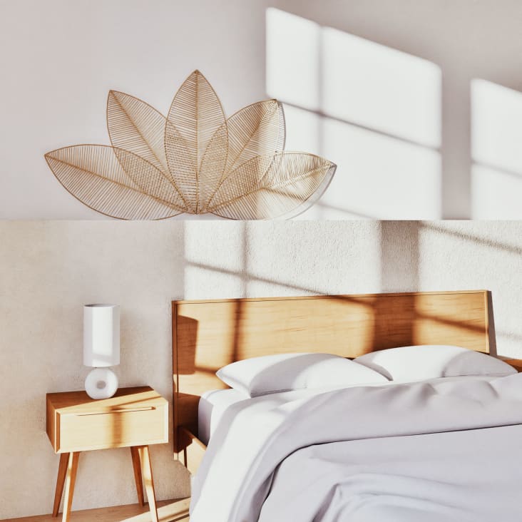 Panel decorativo con forma de hojas de rafia 145x75 Maklia | Maisons du ...