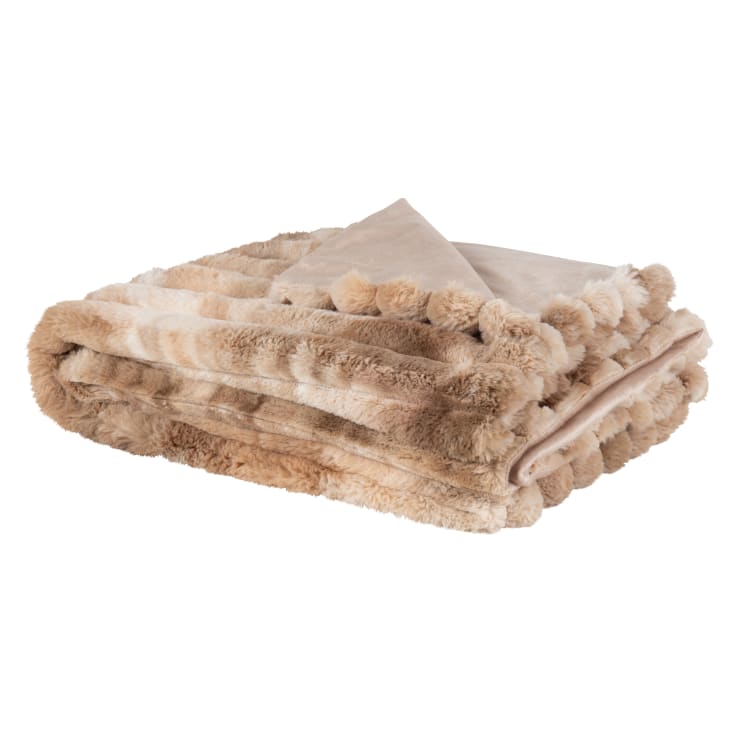 Plaid imitation fourrure beige 150x200 Wolf | Maisons du Monde