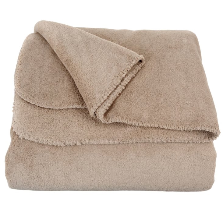 Plaid polaire en polyester recyclé beige 150x230 Chaleur | Maisons du Monde