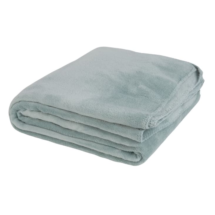 Plaid polaire polyester recyclé bleu céladon 150x230 Chaleur | Maisons ...