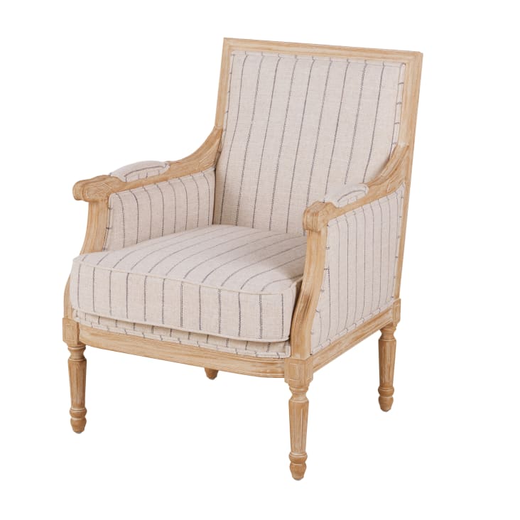 Poltrona effetto lino con fantasia a righe beige Casanova | Maisons du ...