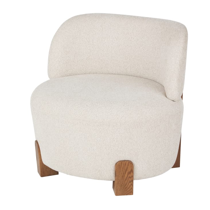 Poltrona in tessuto tramato beige Ubby | Maisons du Monde