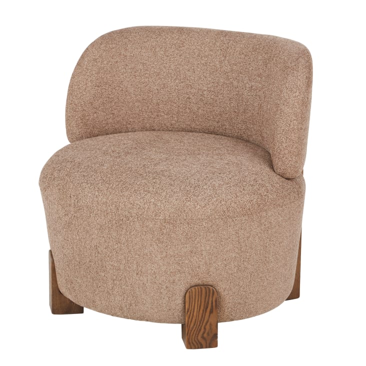 Poltrona in tessuto tramato marrone scuro Ubby | Maisons du Monde