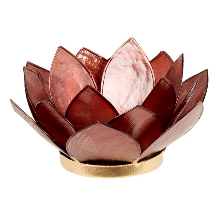 Portavelas de nácar rojo Lotus | Maisons du Monde