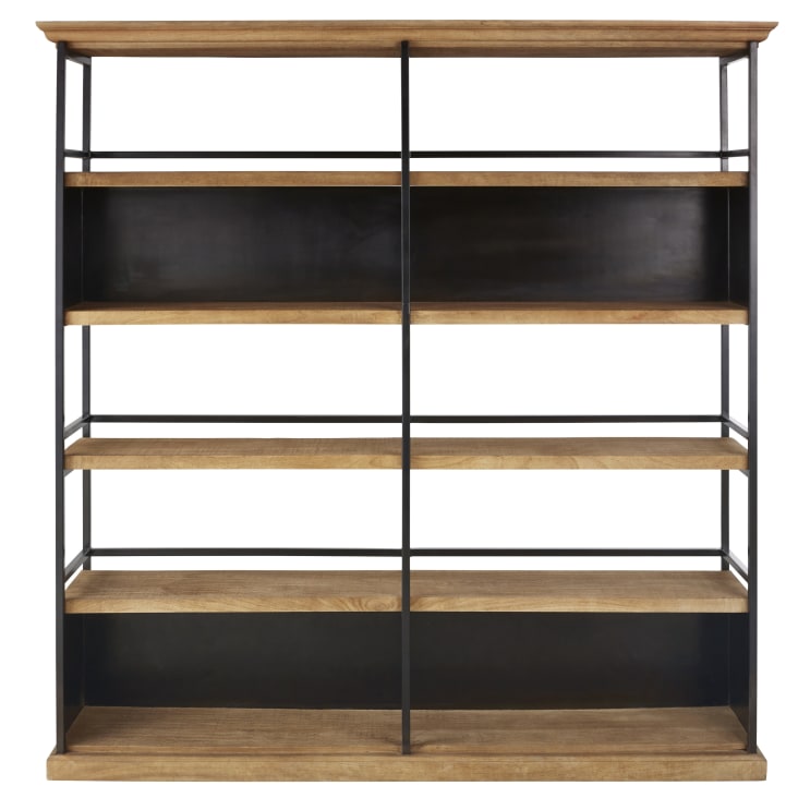 Rek van mangohout en zwart metaal Germain | Maisons du Monde