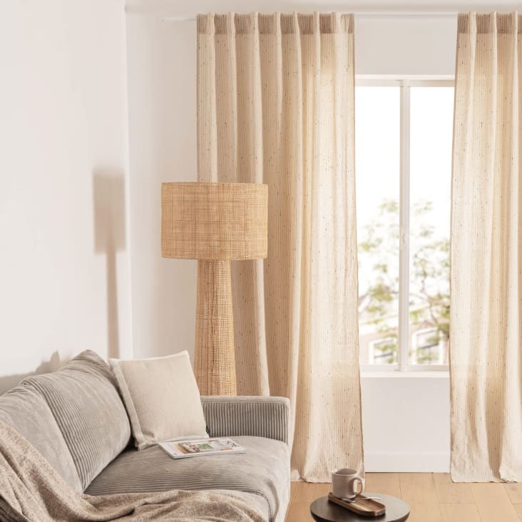 Rideau à pattes cachées en coton tissé à rayures à l'unité 140x250 ...