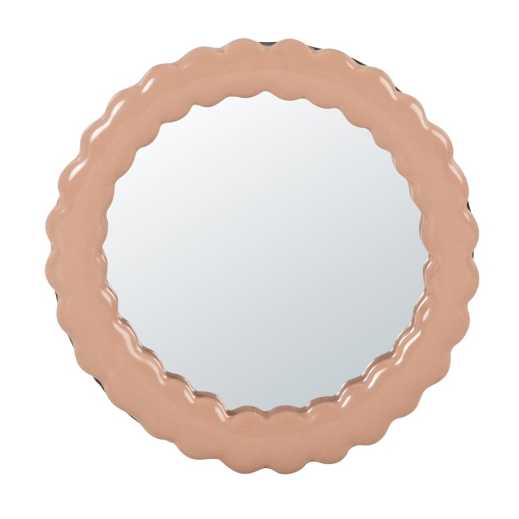 Runder Spiegel mit Holzrahmen, braun D8cm Cassia | Maisons du Monde