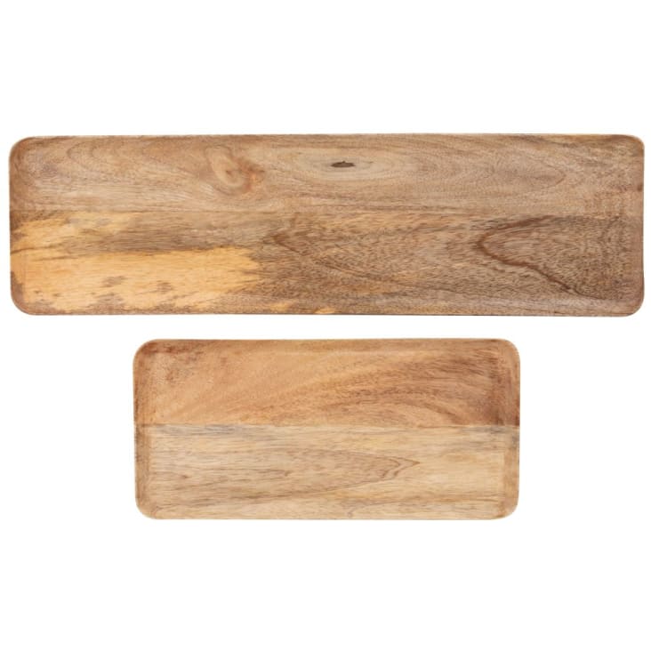 Set plateaux en bois de manguier (x2) | Maisons du Monde