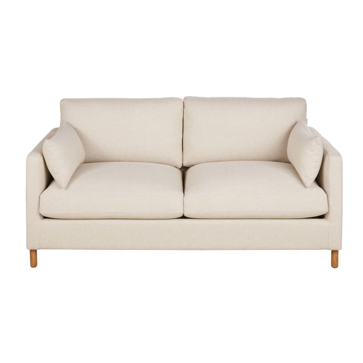 Sofá cama de 3/4 plazas de tela beige, colchón de 10 cm Julian | Maisons du Monde