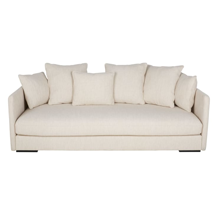 Sofá de 4 lugares em tecido bege Anvers | Maisons du Monde