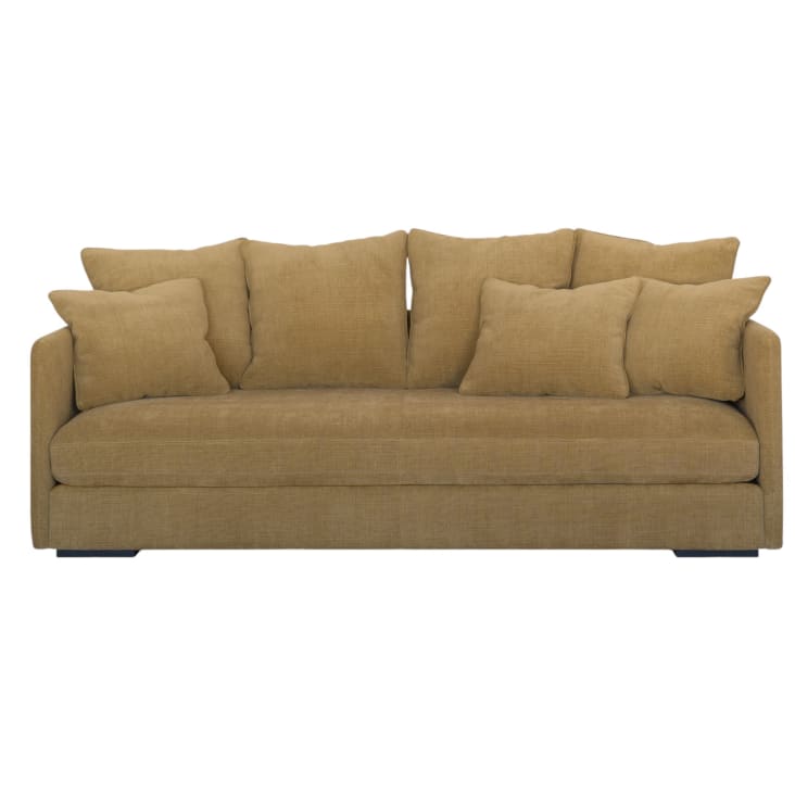 Sofá de 4 plazas de tela ocre Anvers | Maisons du Monde