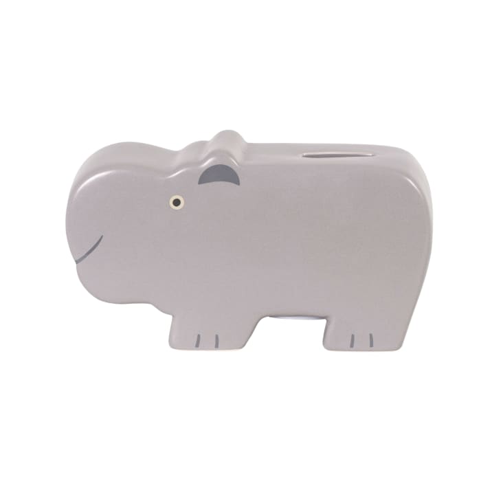 Spardose Nilpferd aus Porzellan, grau Zoo | Maisons du Monde