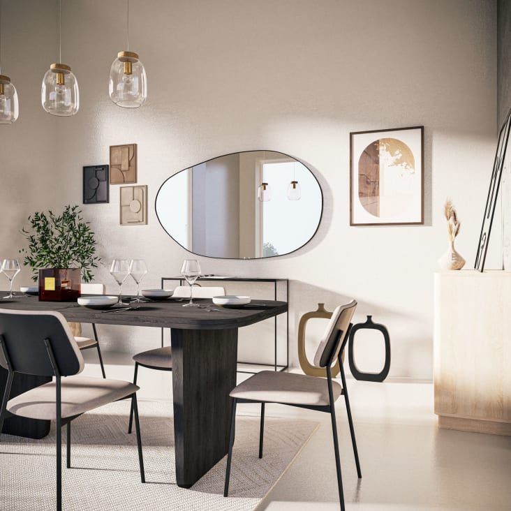 Specchio ovale in metallo nero 100x170 cm ROCK | Maisons du Monde