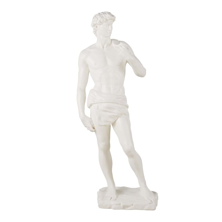 Statua dio greco in magnesia bianca alt. 25 cm Auguste | Maisons du Monde