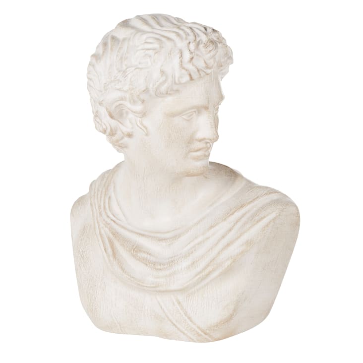 Statue buste d'homme en magnésite écrue H50 Angelo | Maisons du Monde