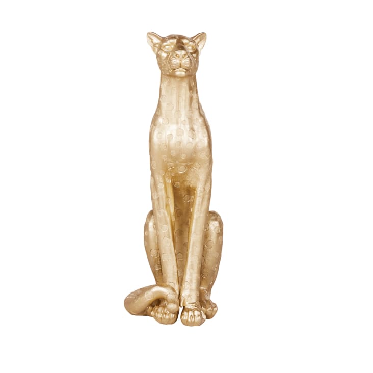 Statue lionne en polyrésine dorée H90 | Maisons du Monde