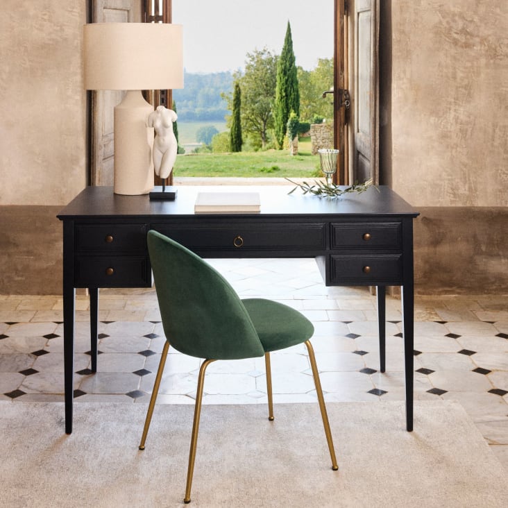 Statuetta dea Venere bianca con base nera alt. 38cm VENUS | Maisons du ...