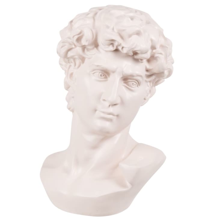 Statuette buste d'homme rose clair et tracés noir H30 VICENZO | Maisons ...