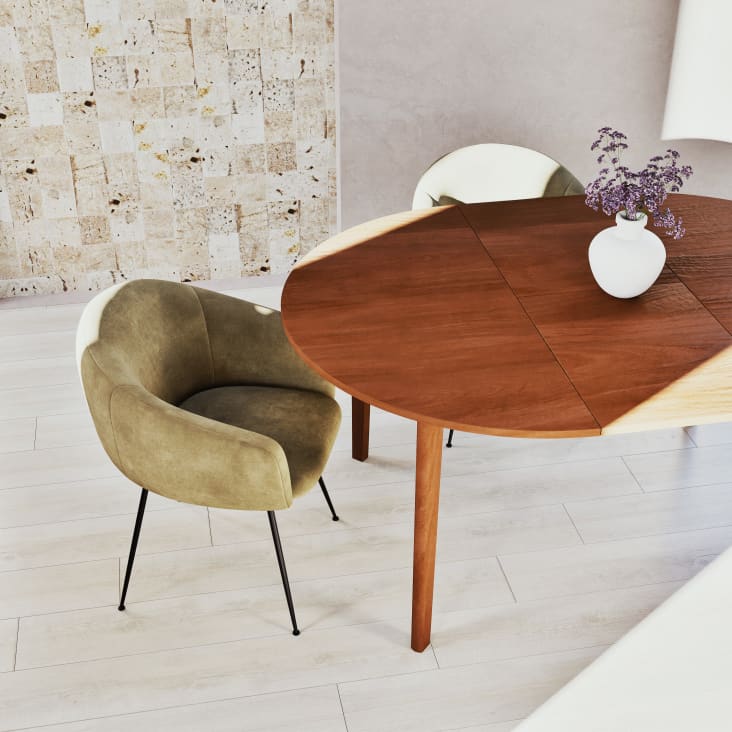 Table à manger ronde extensible 6/8 personnes L120/165 Griffith ...