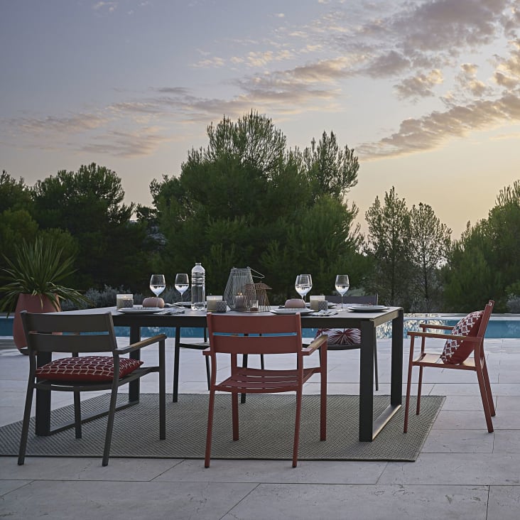 Table de jardin extensible en aluminium gris anthracite 8/10 personnes ...