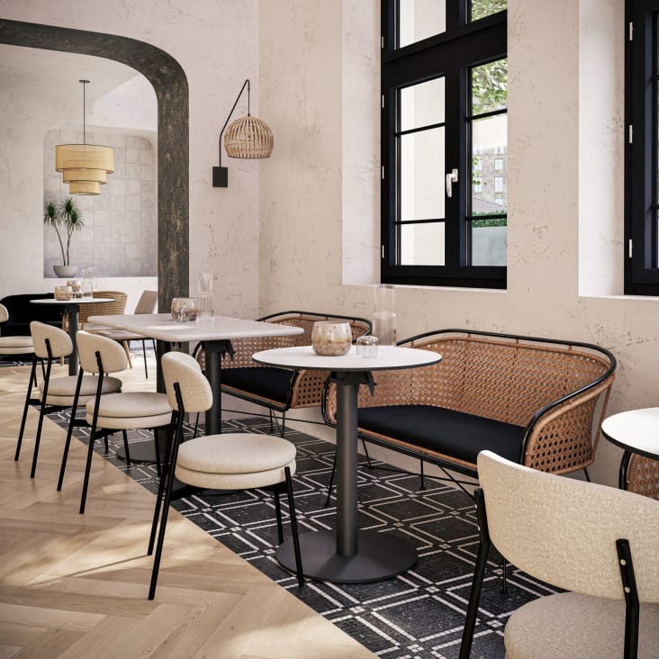 Tablero de mesa profesional de mármol blanco, 2 personas, L. 70 Element Business | Maisons du Monde