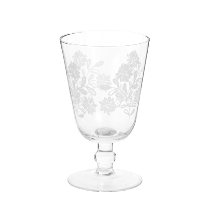 Taça de vinho com design floral em vidro transparente | Maisons du Monde