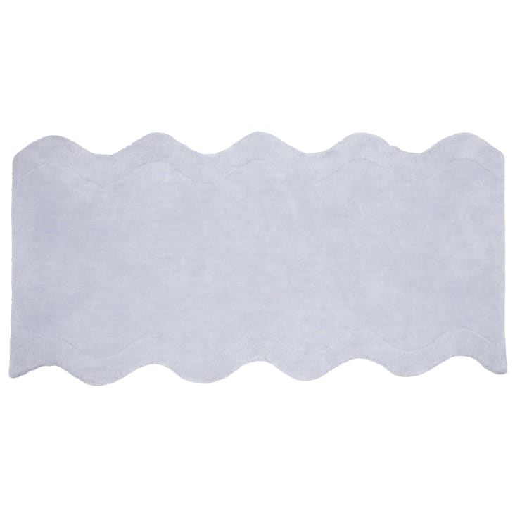 Tapis design vague en coton bleu 60x120 HECATE | Maisons du Monde