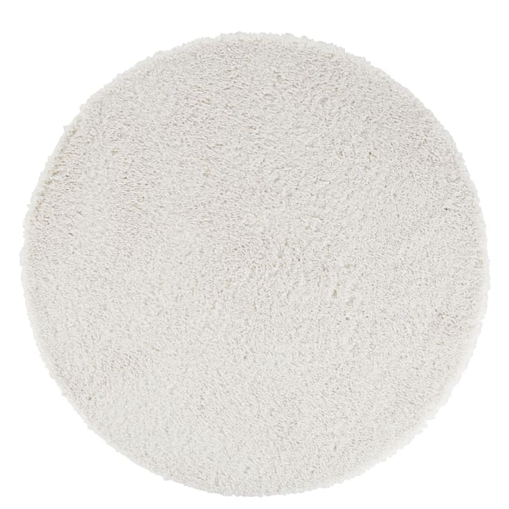 Tapis rond shaggy effet bouclé blanc D160 Mouty | Maisons du Monde