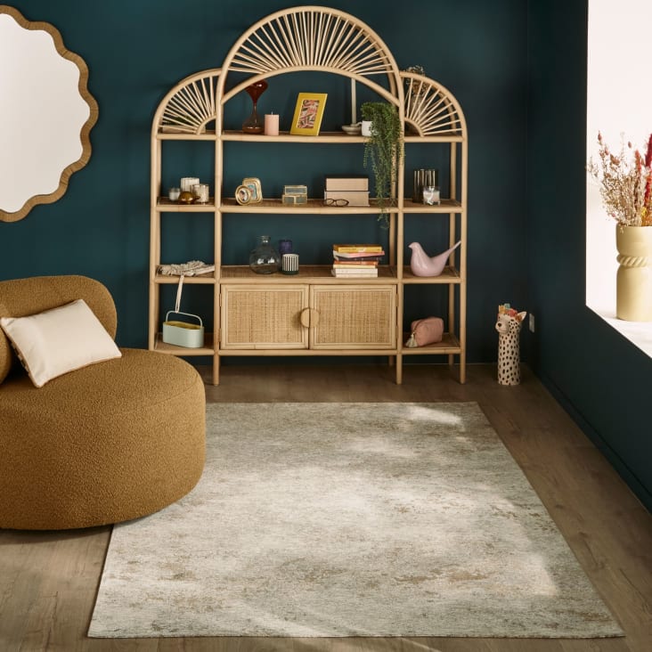 Tapis tissé jacquard beige 155x230 PAULINE | Maisons du Monde