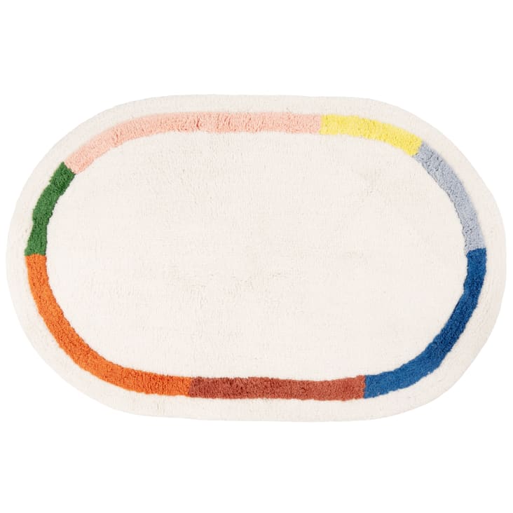 Tappeto ovale in cotone riciclato taftato multicolore 60x90 cm Hupton ...